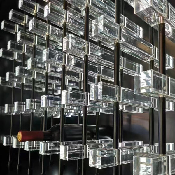 Modern Elegance Acrylic and Metal Wine Racks with LED Lighting