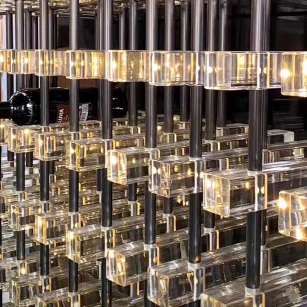 Modern Elegance Acrylic and Metal Wine Racks with LED Lighting